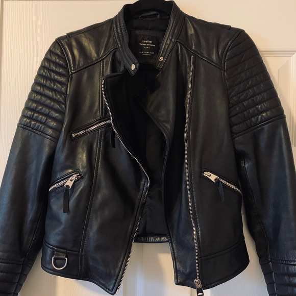 Zara | Jackets & Coats | Zara Genuine Leather Biker Jacket | Poshmark
